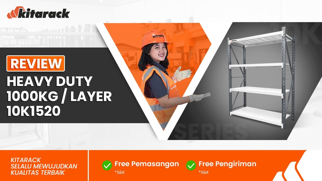 RAK HEAVY DUTY 1000KG PERLAYER UNTUK PENYIMPANAN INDUSTRI | REVIEW ...